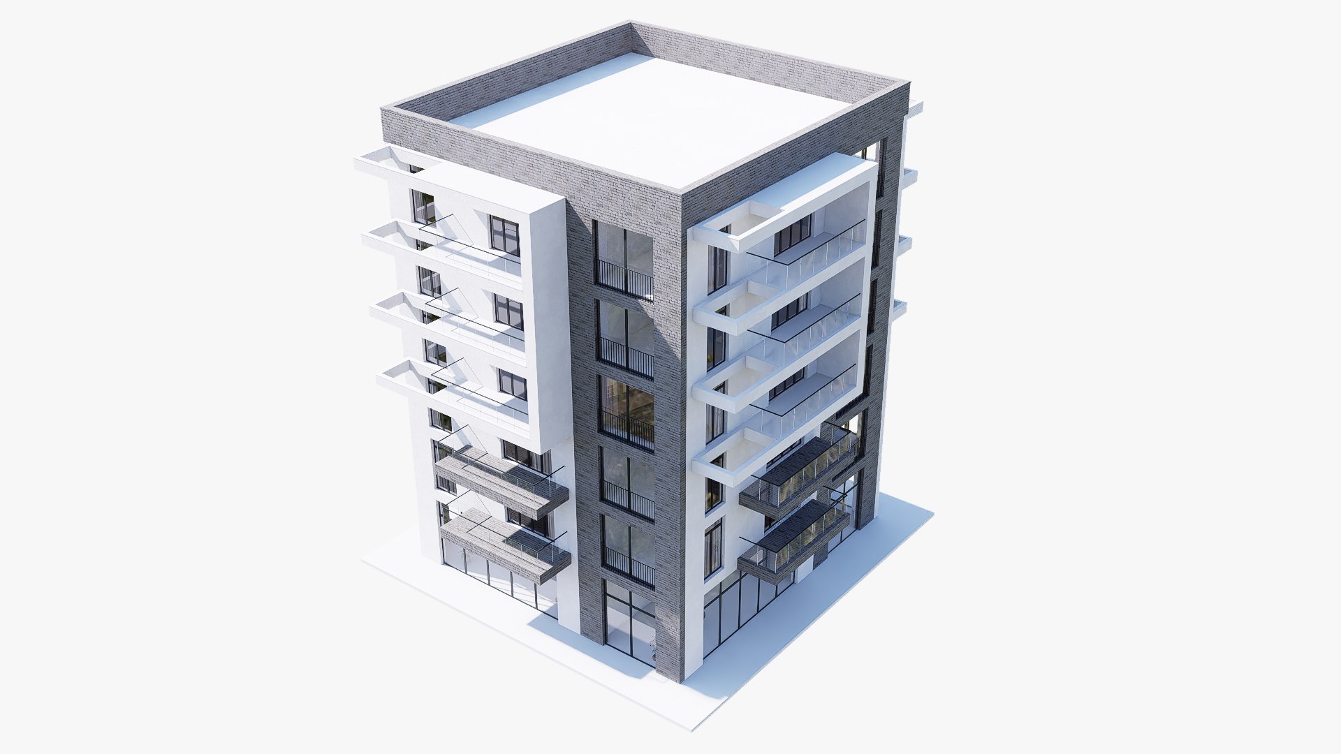 3D Modern Residential Building Model - TurboSquid 2402370