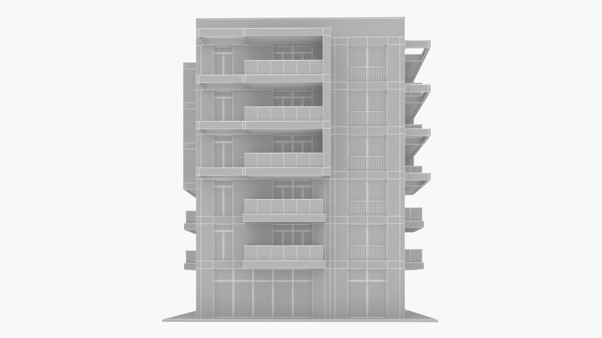 3D Modern Residential Building Model - TurboSquid 2402370