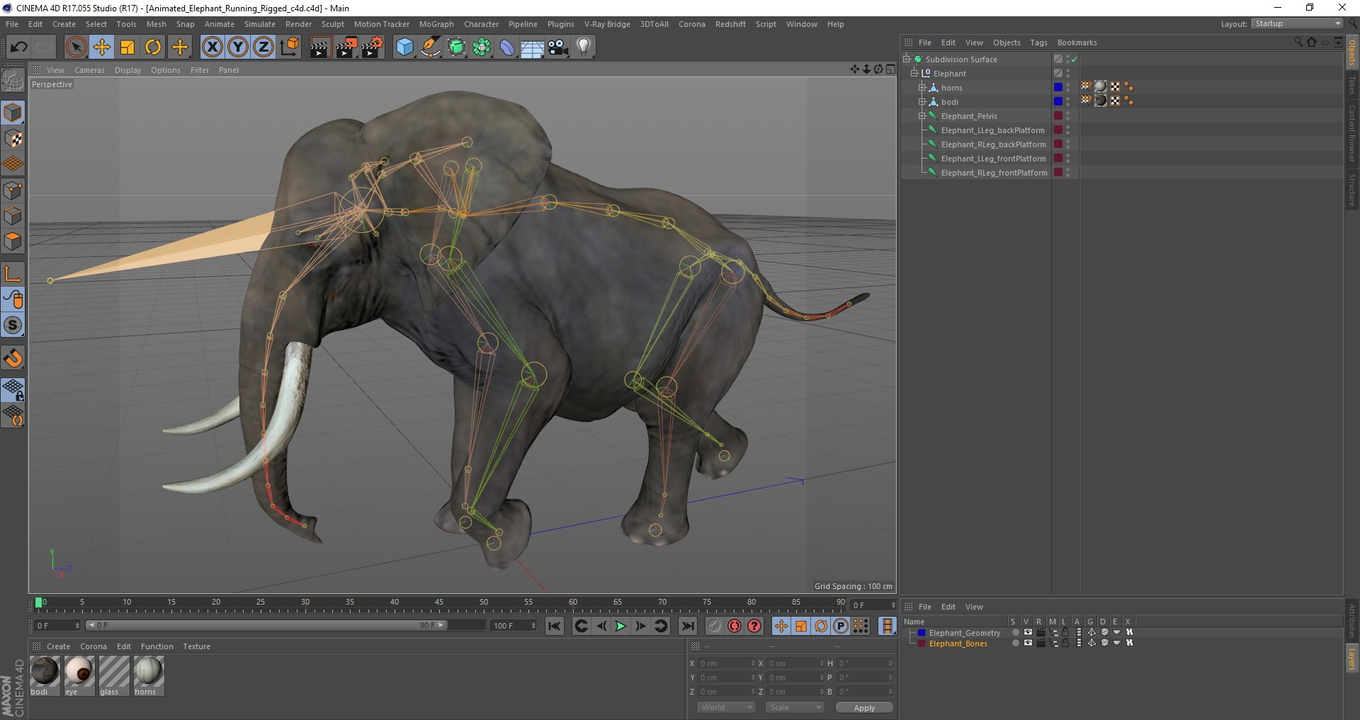3D Elephant Running Animal Rigged Model - TurboSquid 1565206