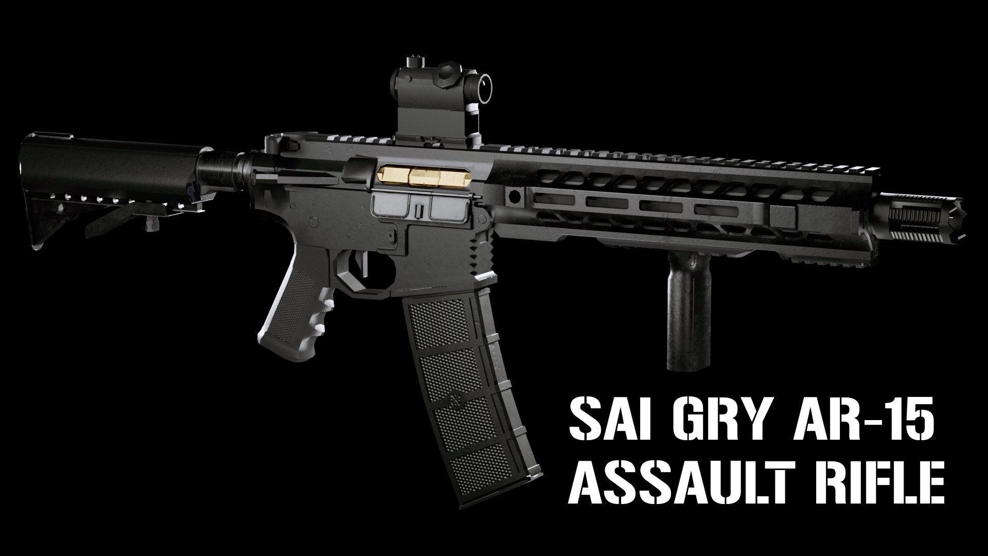 3D Model SAY GRY AR-15 Assault Rifle - TurboSquid 2206356