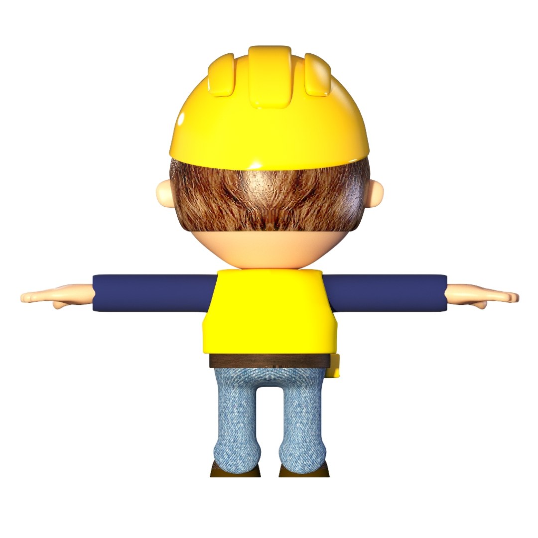 Cartoon Builder Man 3D Model - TurboSquid 1188937