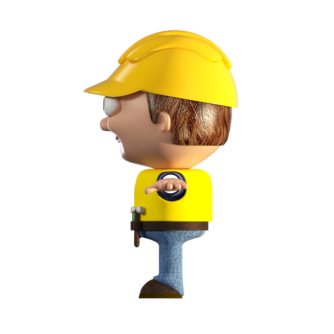 Cartoon Builder Man 3D Model - TurboSquid 1188937