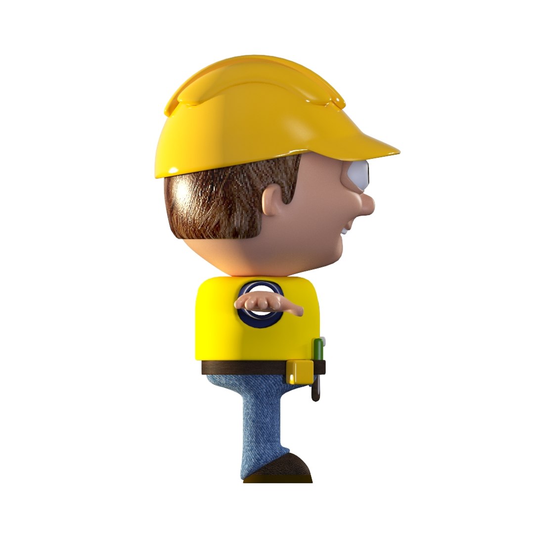 Cartoon Builder Man 3D Model - TurboSquid 1188937