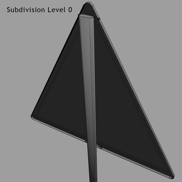 3d model danger sign