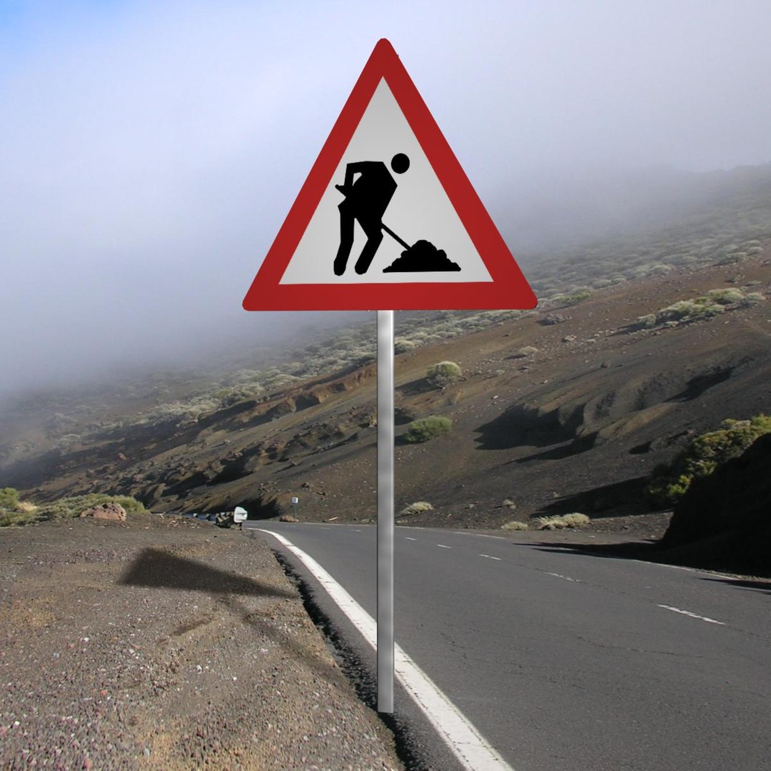 3d model danger sign