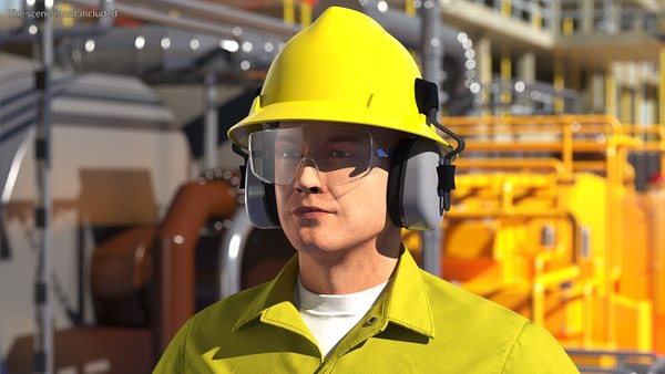 3D Gas Worker Fully Equipped Rigged model - TurboSquid 1784802