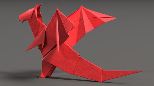 Origami Paper Red Dragon 3D model - TurboSquid 1985426