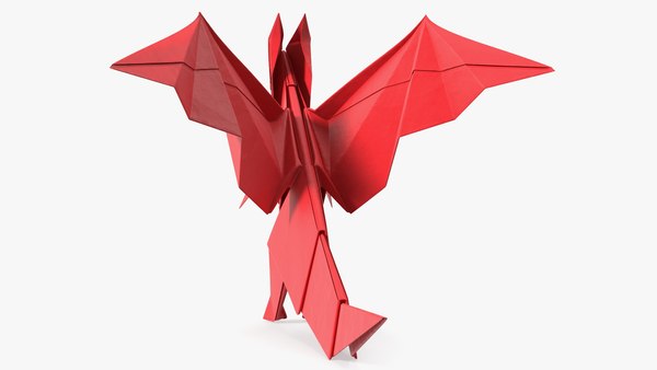 Origami Paper Red Dragon 3D model - TurboSquid 1985426