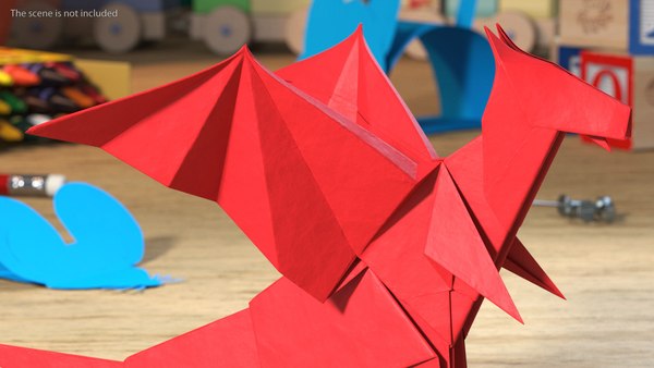 Origami Paper Red Dragon 3D model - TurboSquid 1985426