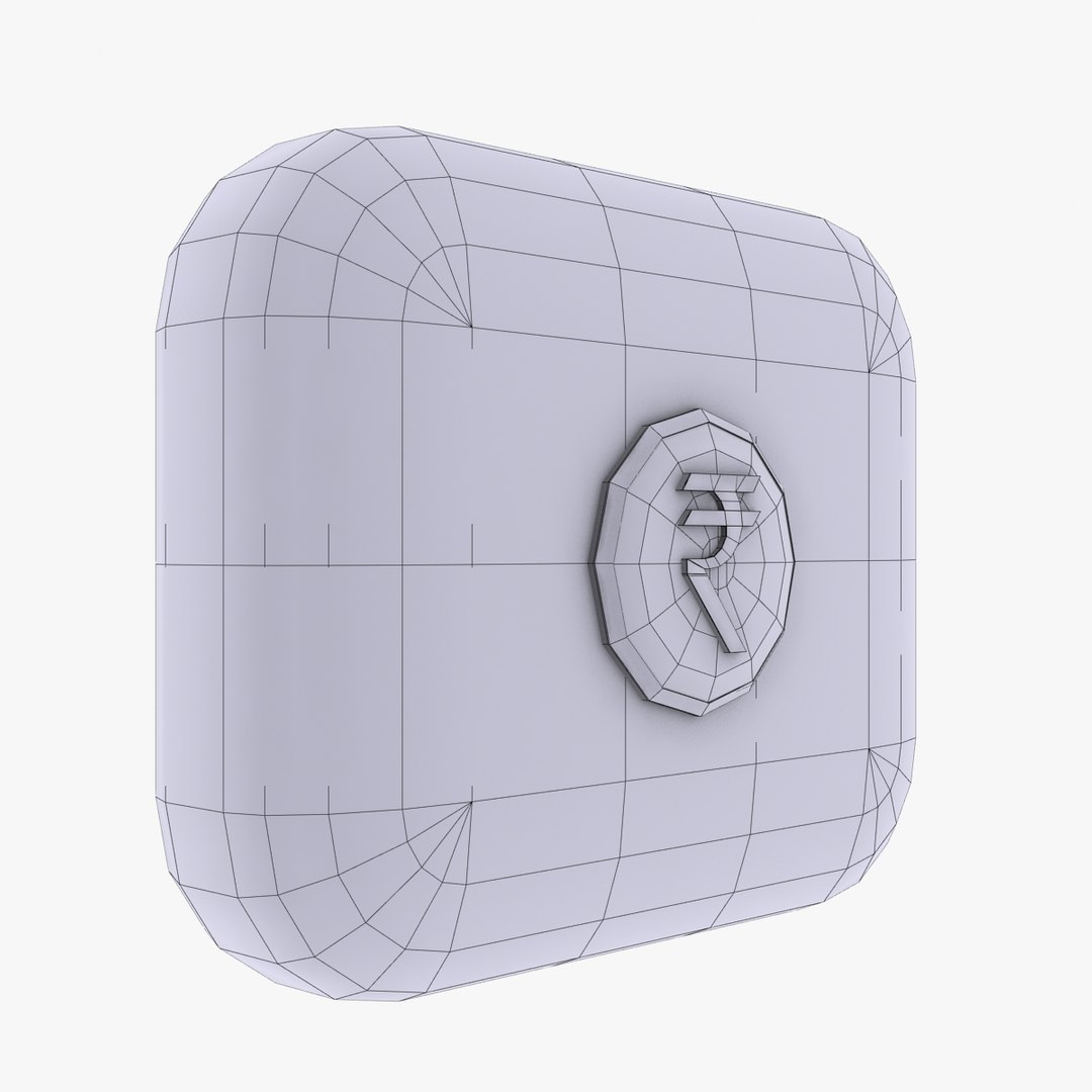 3d indian rupee model