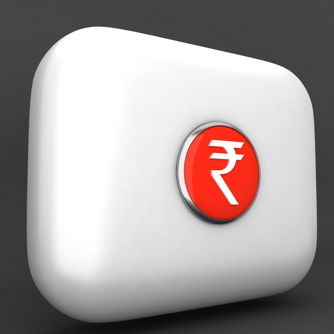 3d indian rupee model