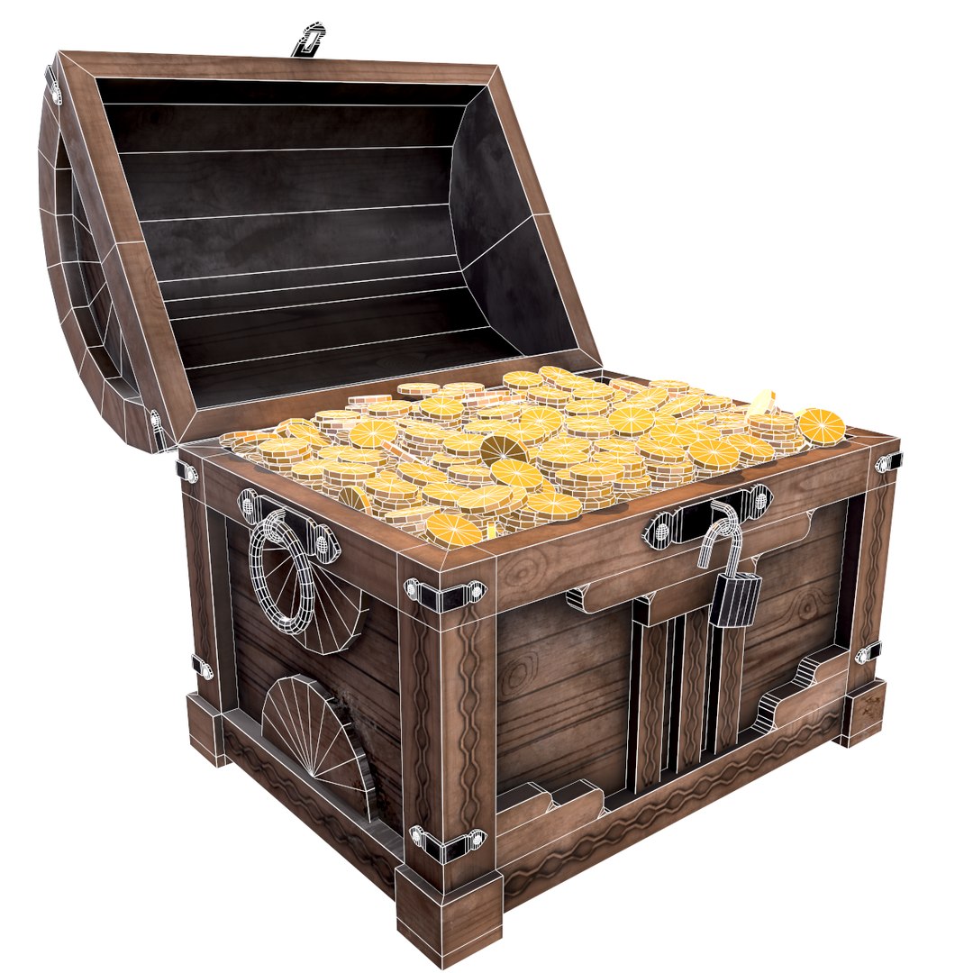 Chest With Golden Coins 3D Model - TurboSquid 2089345