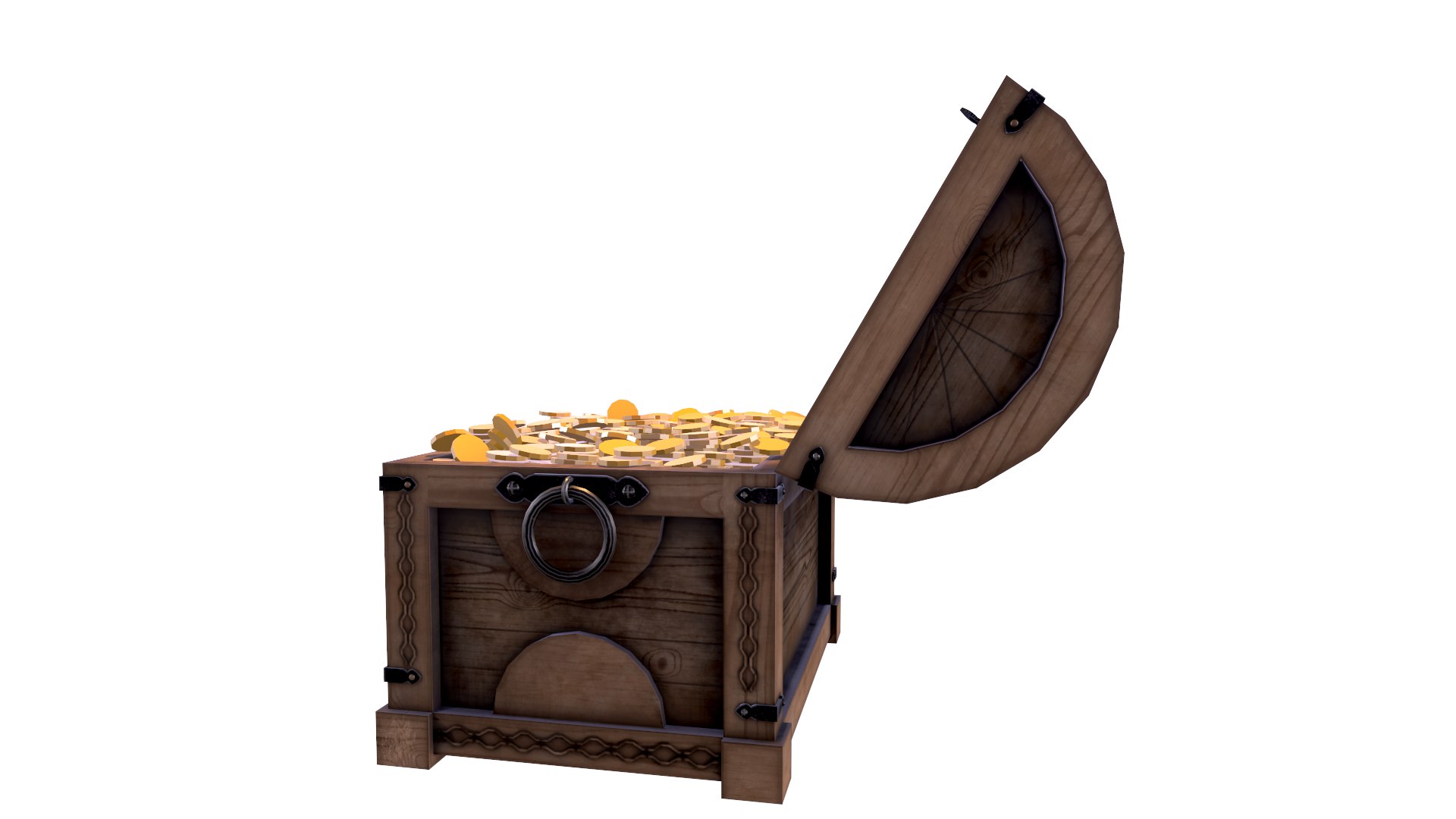 Chest With Golden Coins 3D Model - TurboSquid 2089345