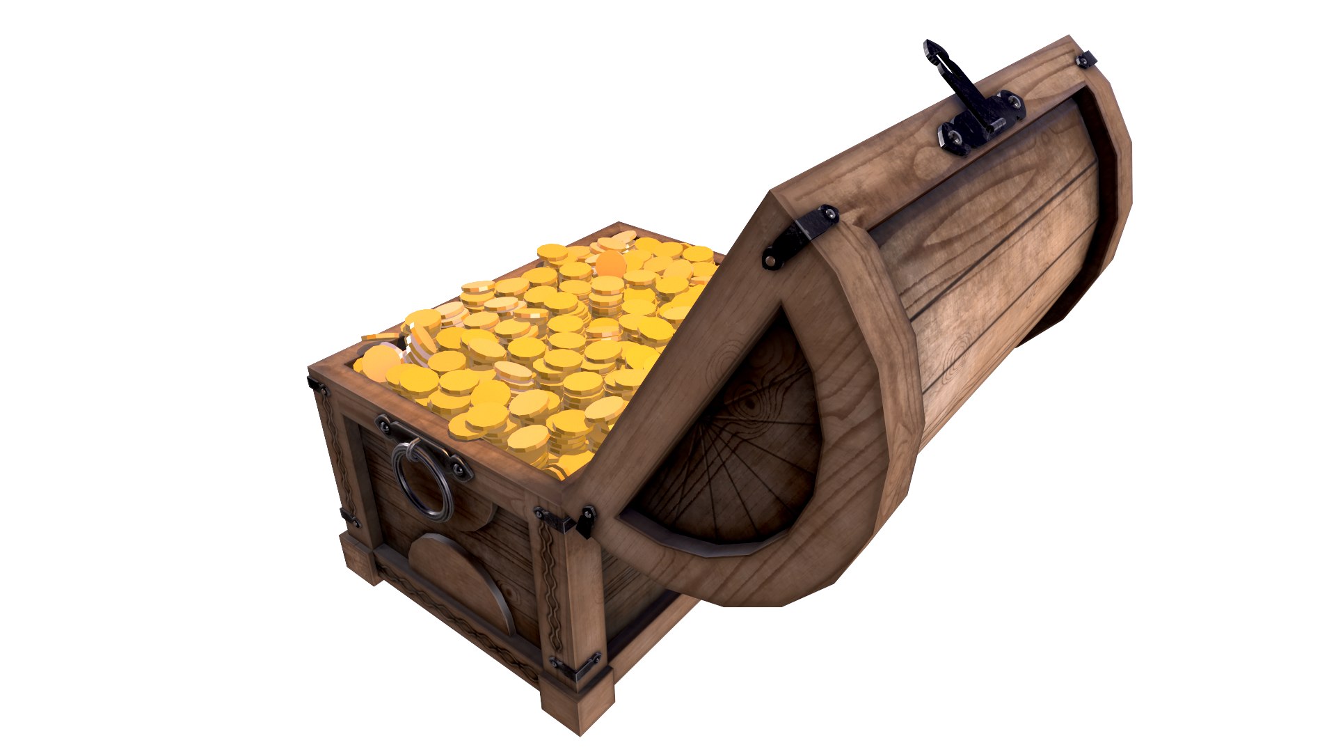 Chest With Golden Coins 3D Model - TurboSquid 2089345