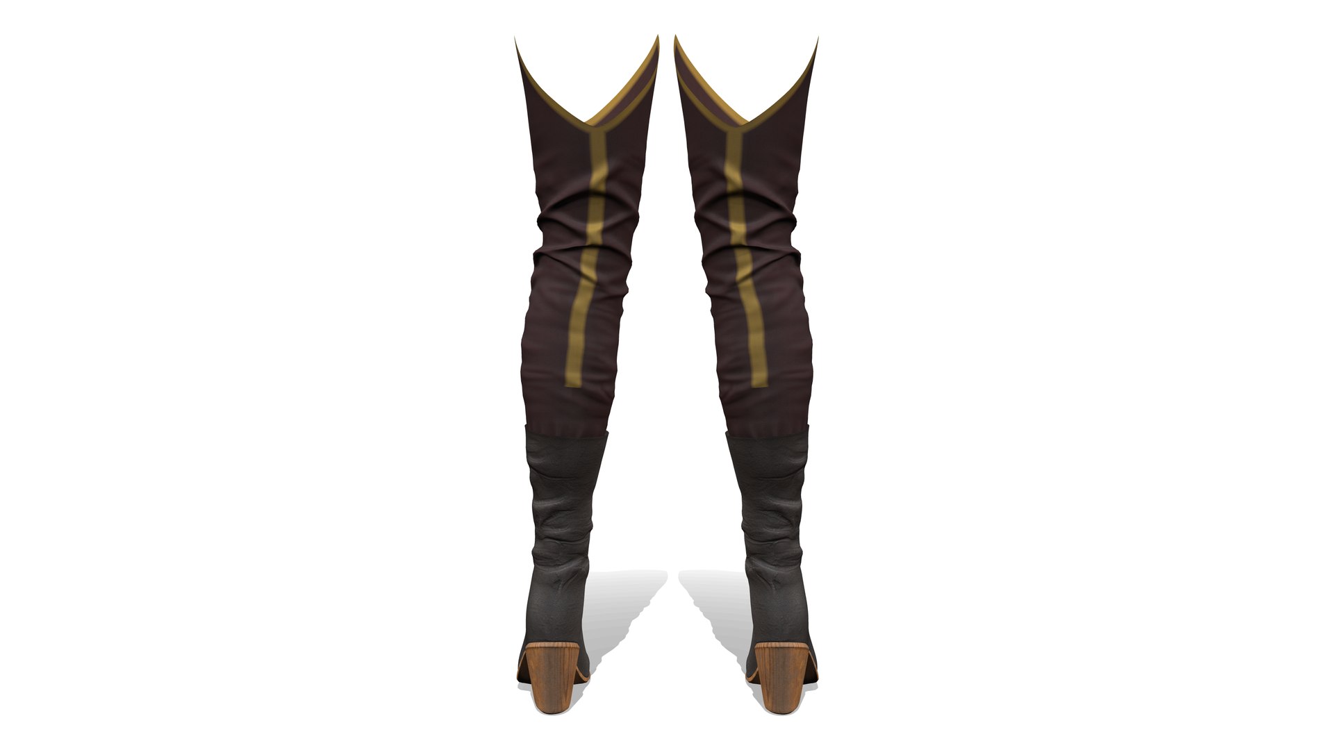 Medieval Knights High Heel Thigh Boots With Knee Guard 3D Model ...