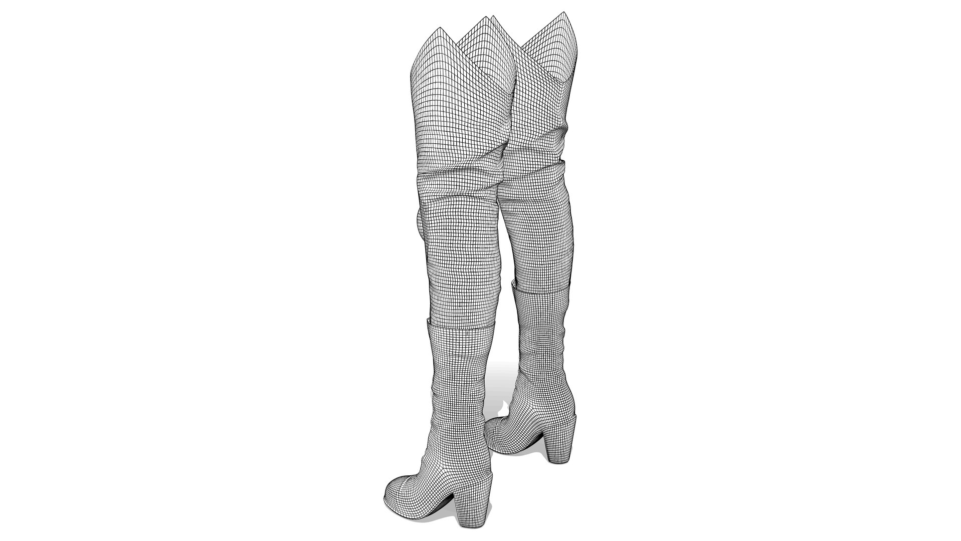 Medieval Knights High Heel Thigh Boots With Knee Guard 3D Model ...