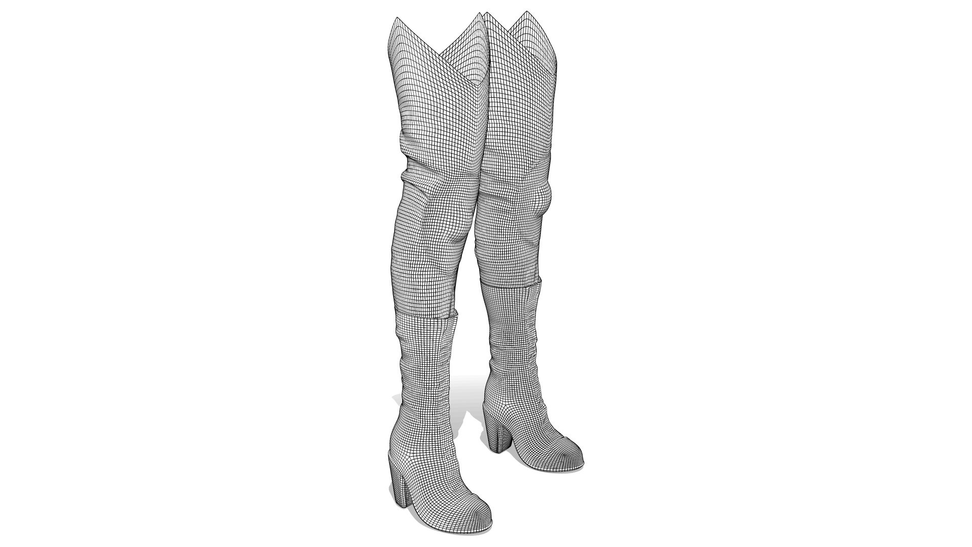 Medieval Knights High Heel Thigh Boots With Knee Guard 3D Model ...