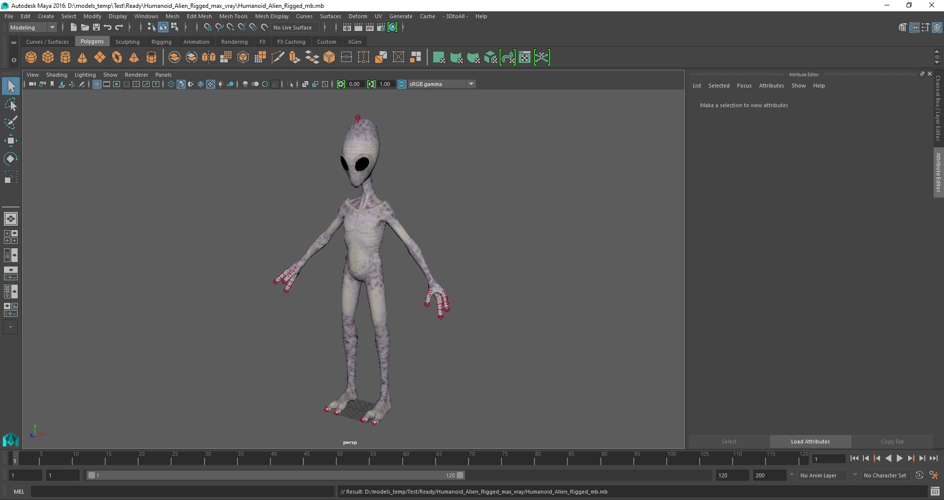 3D humanoid alien rigged model - TurboSquid 1640282