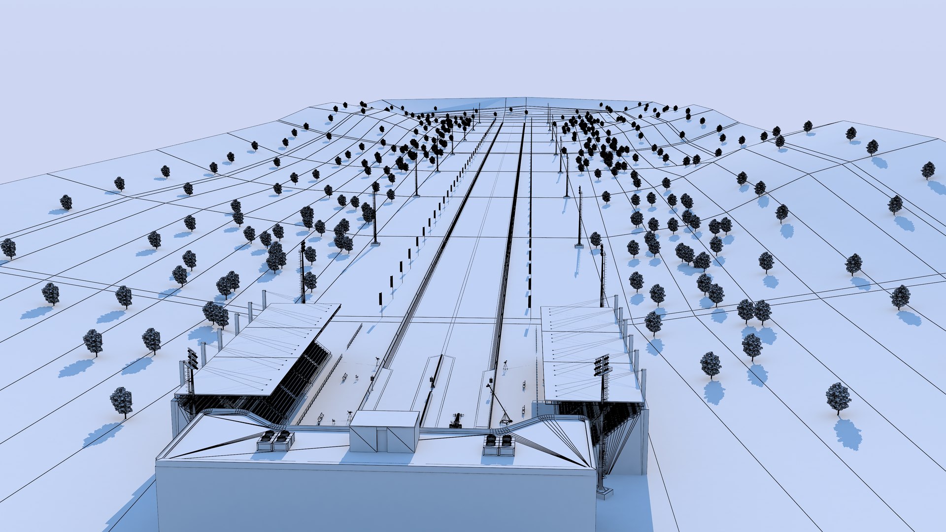 3D Dragway Stadium Model - TurboSquid 1793169