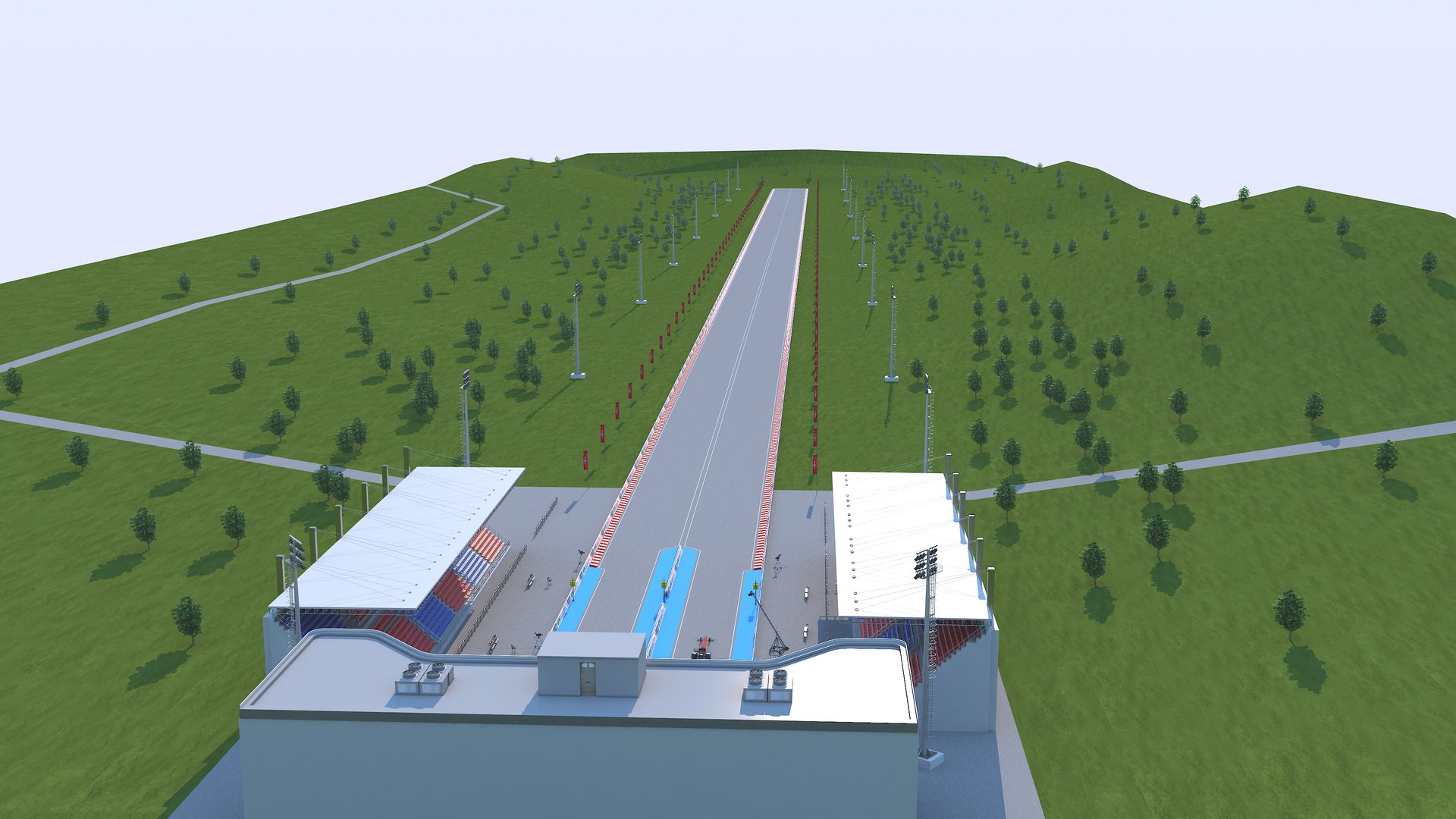 3D Dragway Stadium Model - TurboSquid 1793169