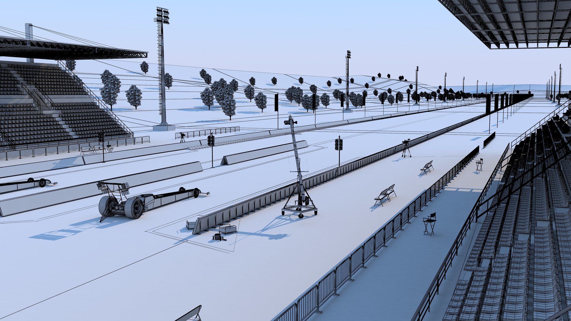 3D Dragway Stadium Model - TurboSquid 1793169