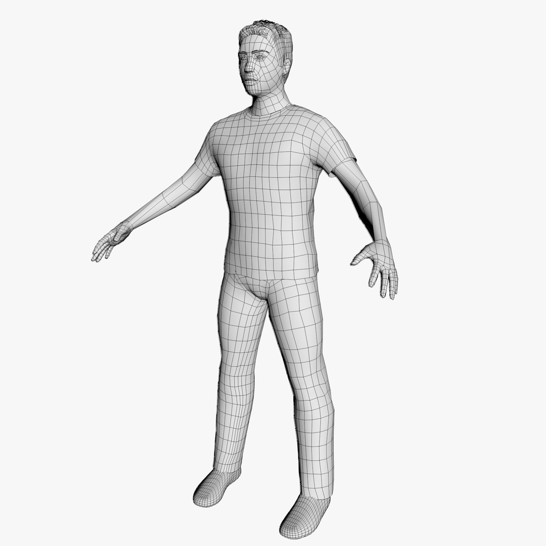 average caucasian male rigged 3d model