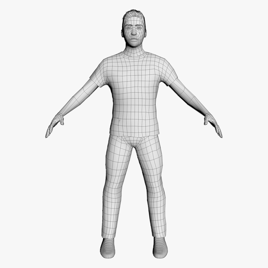 average caucasian male rigged 3d model