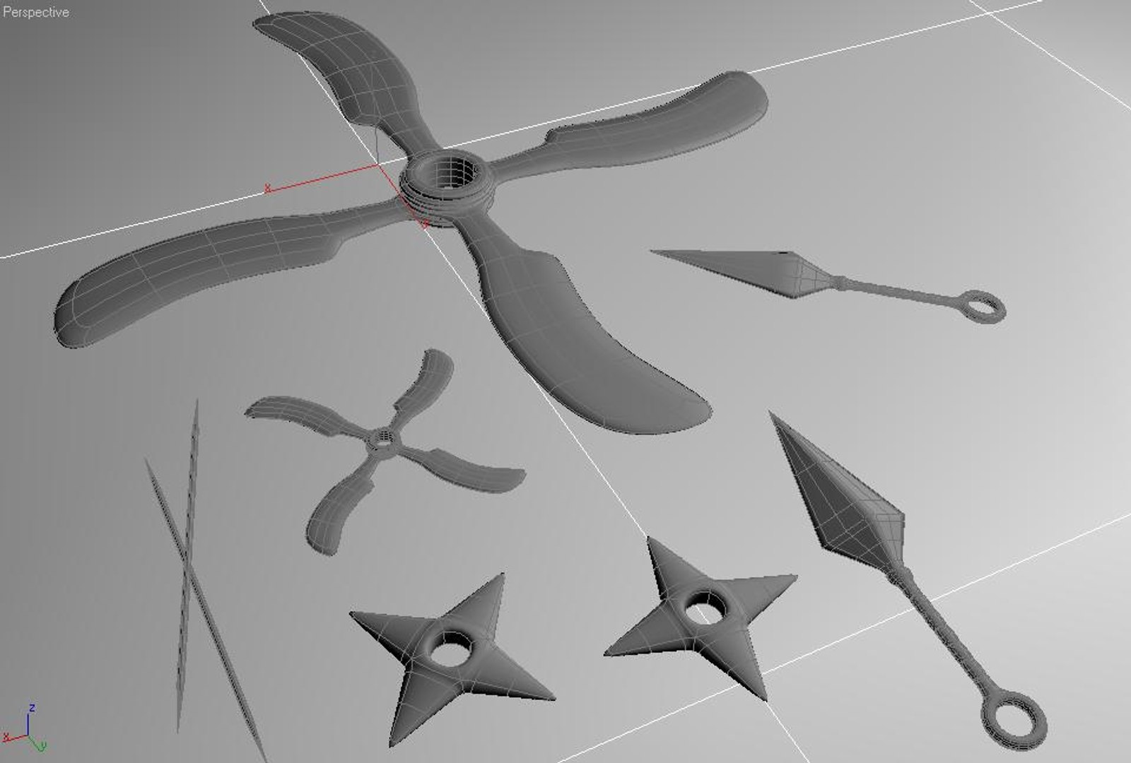 Ninja Weapons 3d Model