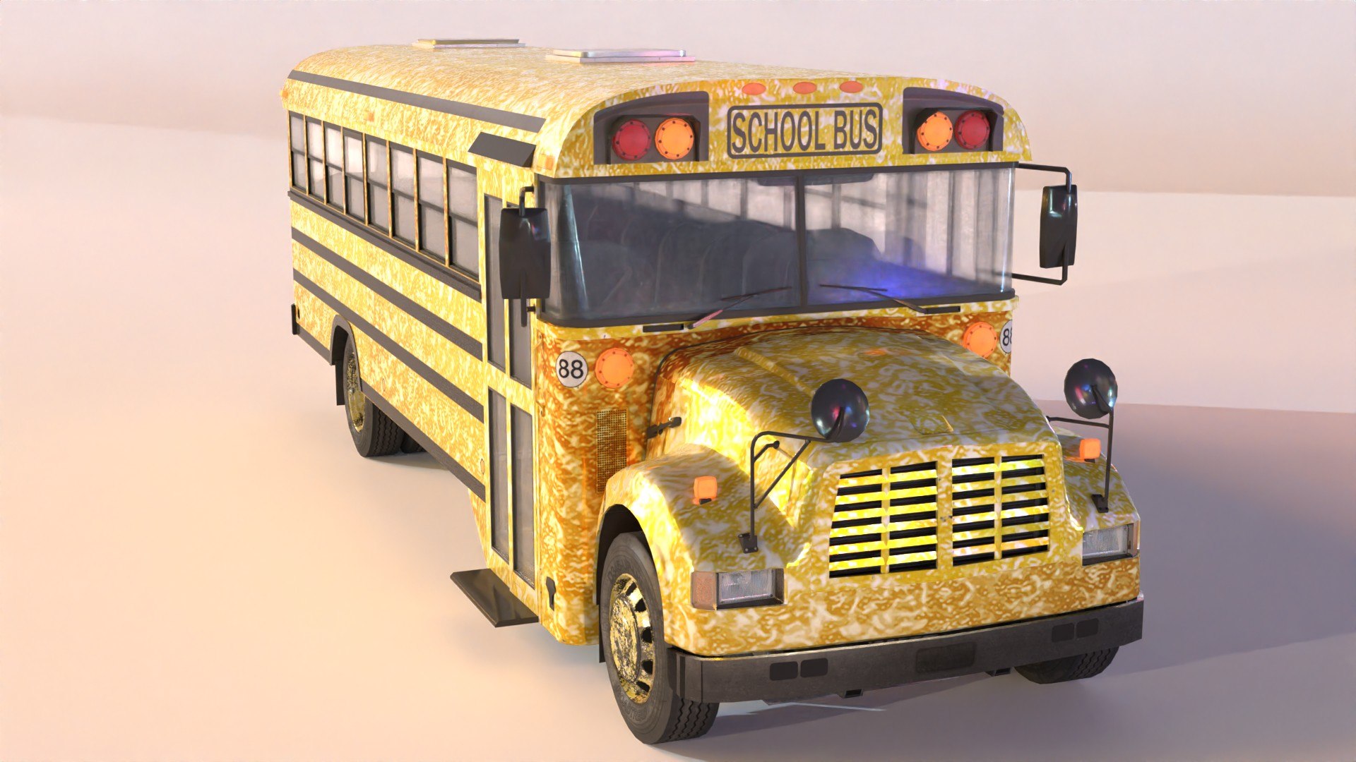Golden School Bus - TurboSquid 2290246