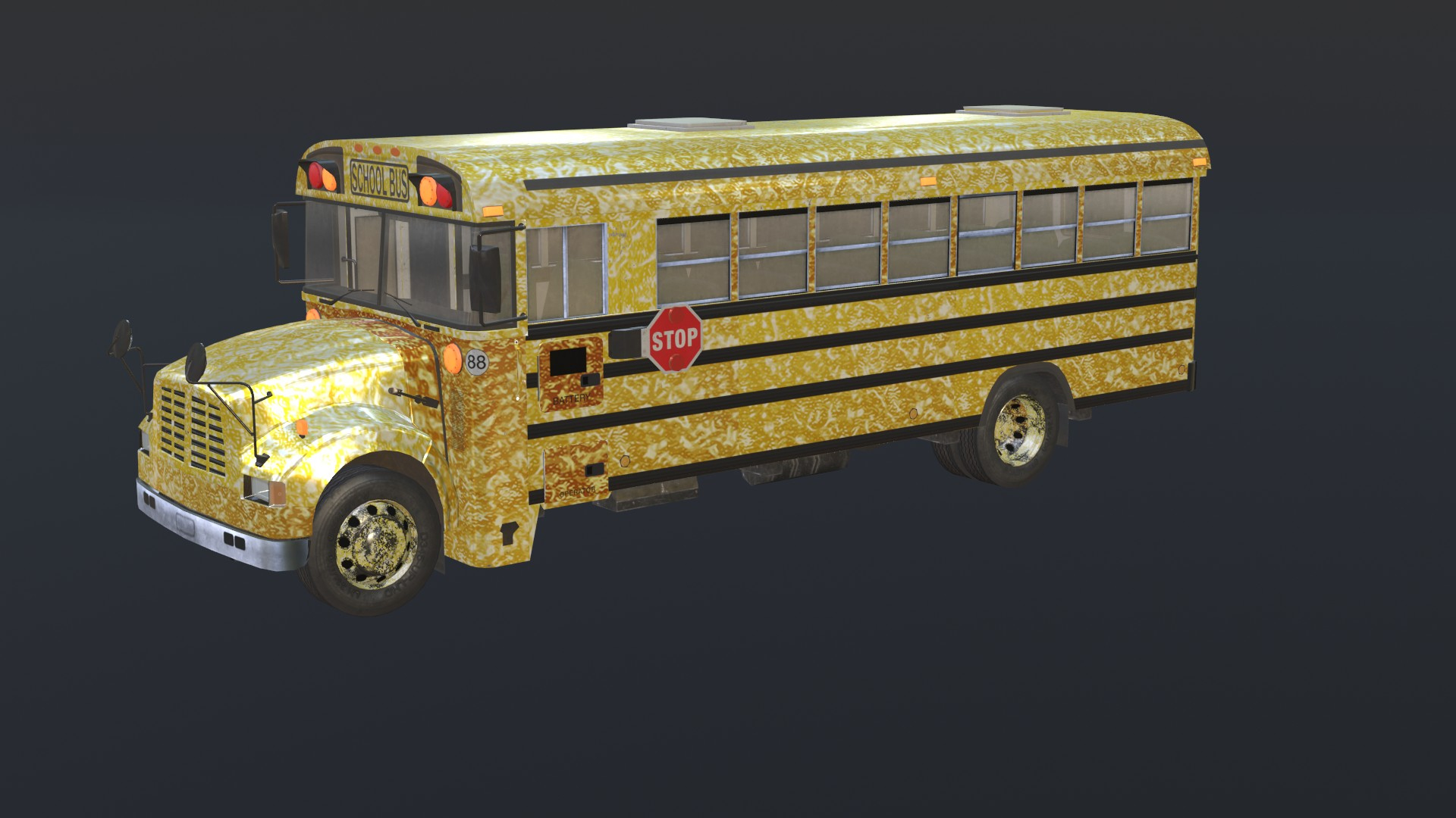 Golden School Bus - TurboSquid 2290246