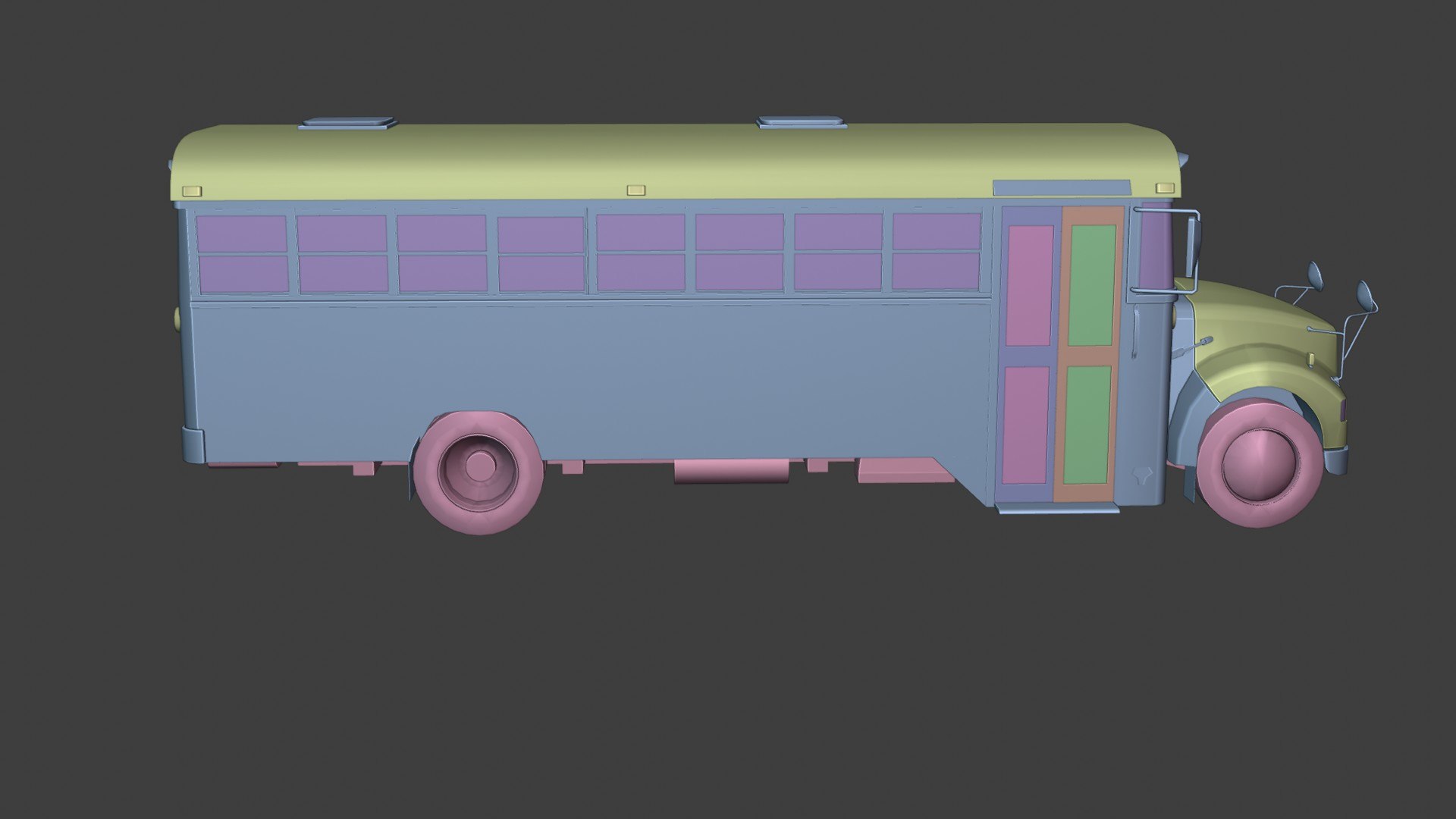 Golden School Bus - TurboSquid 2290246