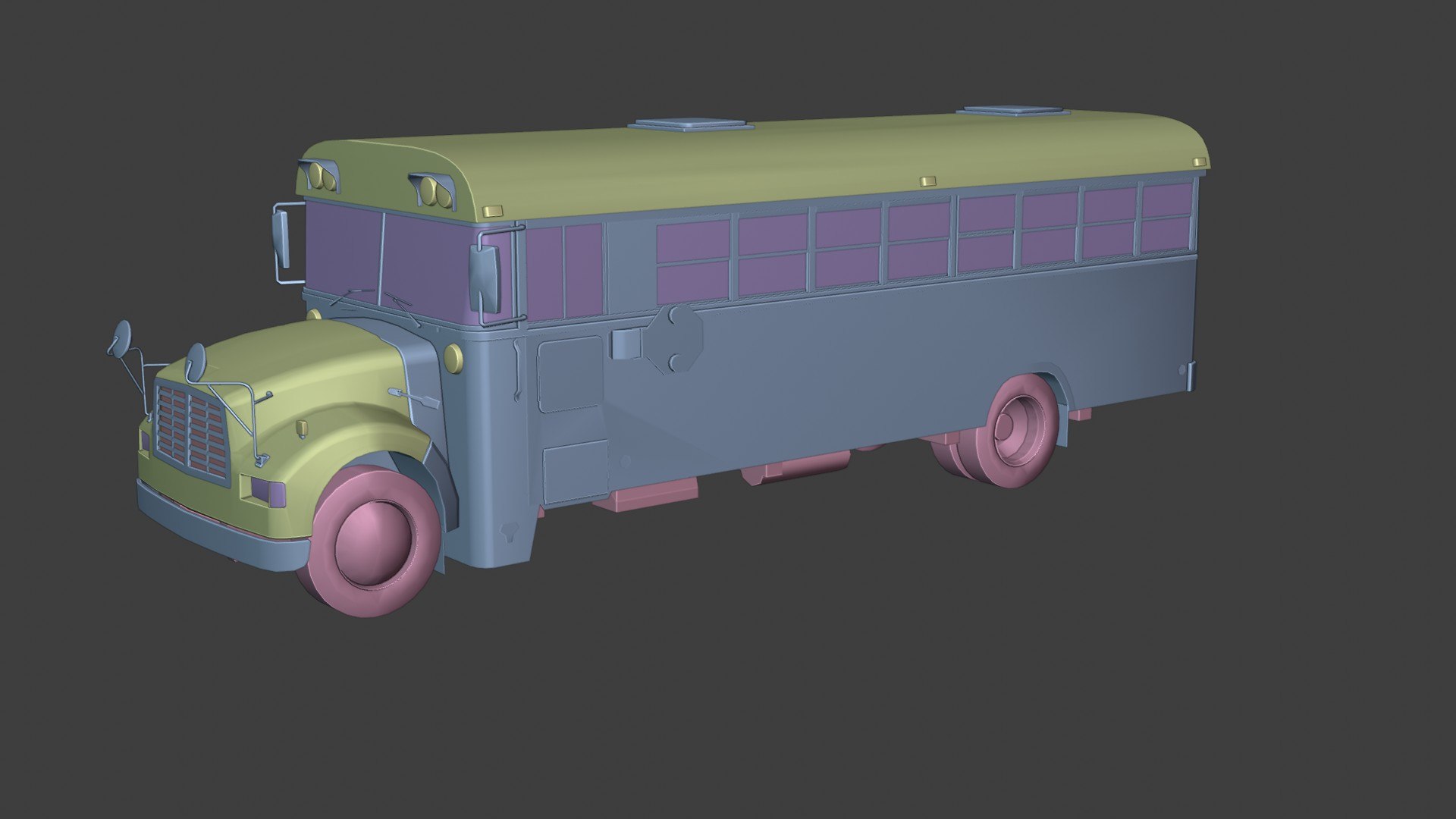 Golden School Bus - TurboSquid 2290246