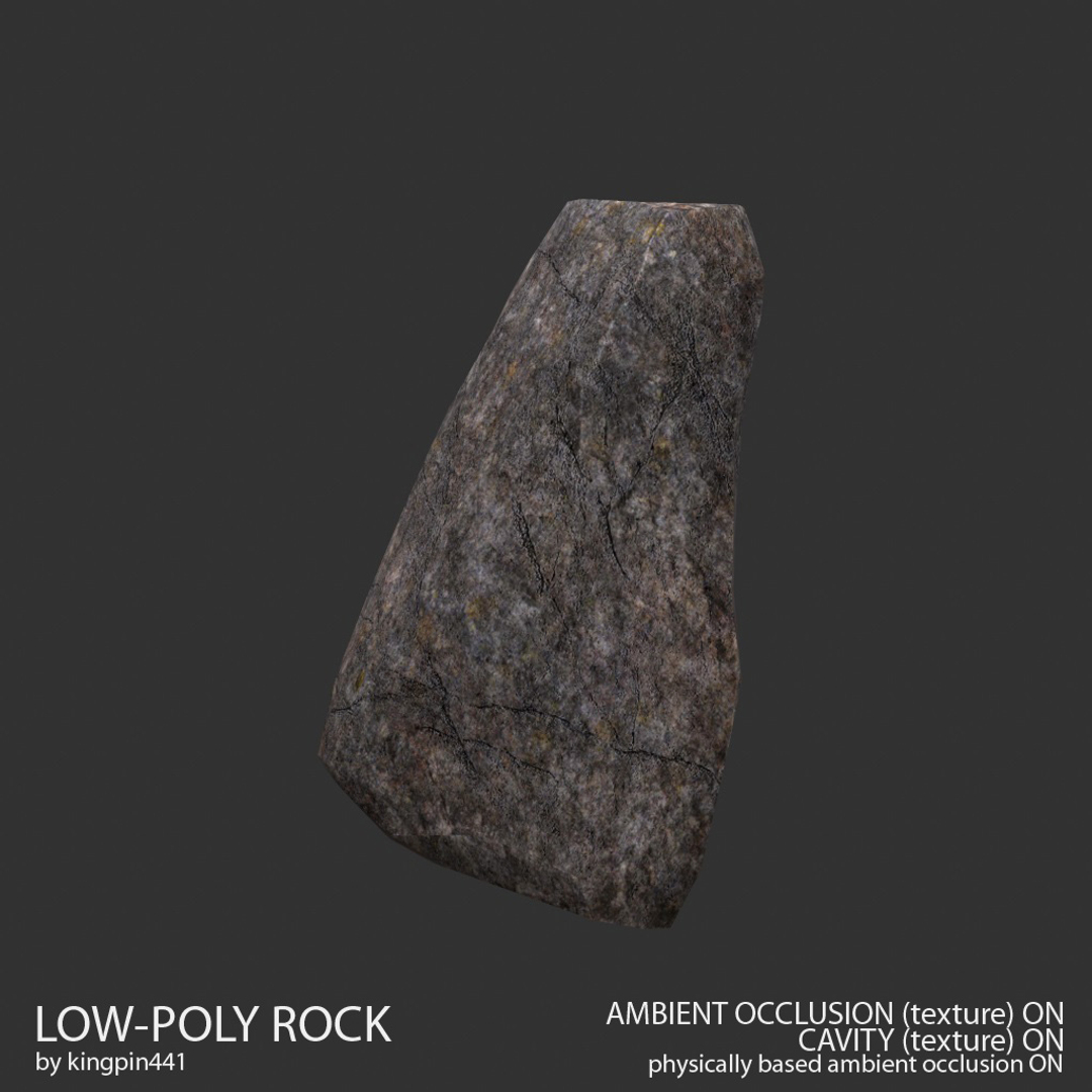 low-poly rock 3d 3ds