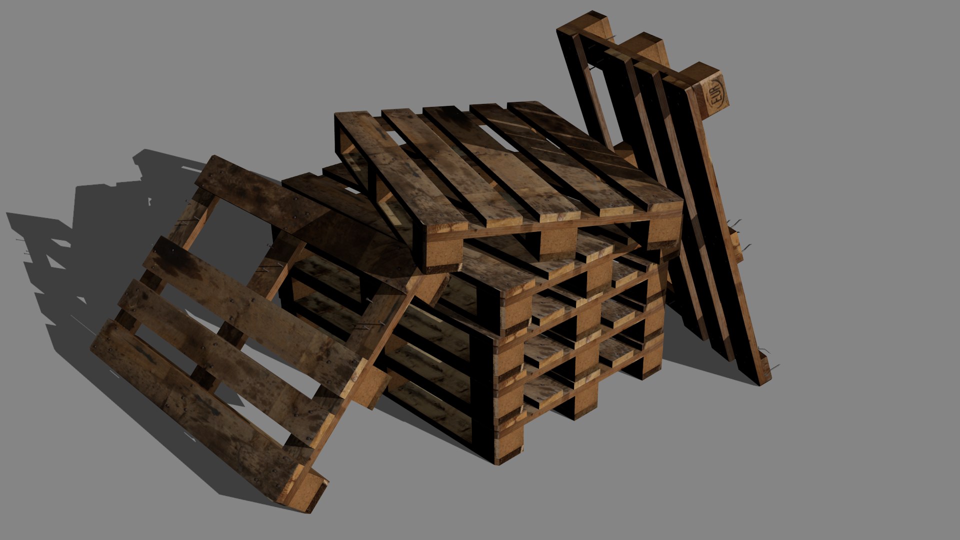 3d model of wood pallet