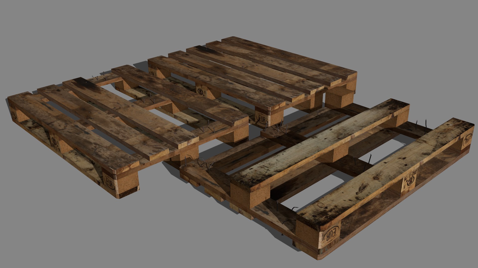 3d model of wood pallet