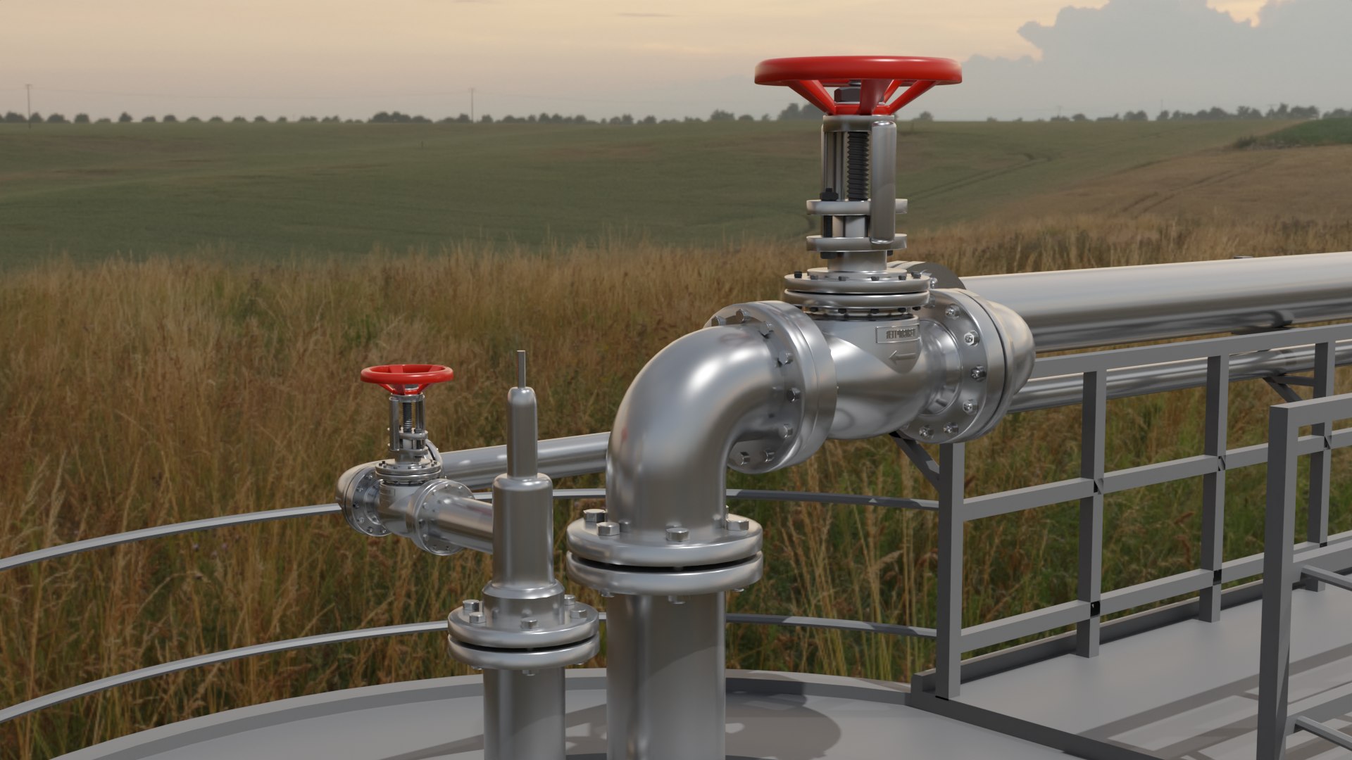 3D Realistic Twin Gas Storage - TurboSquid 2040798