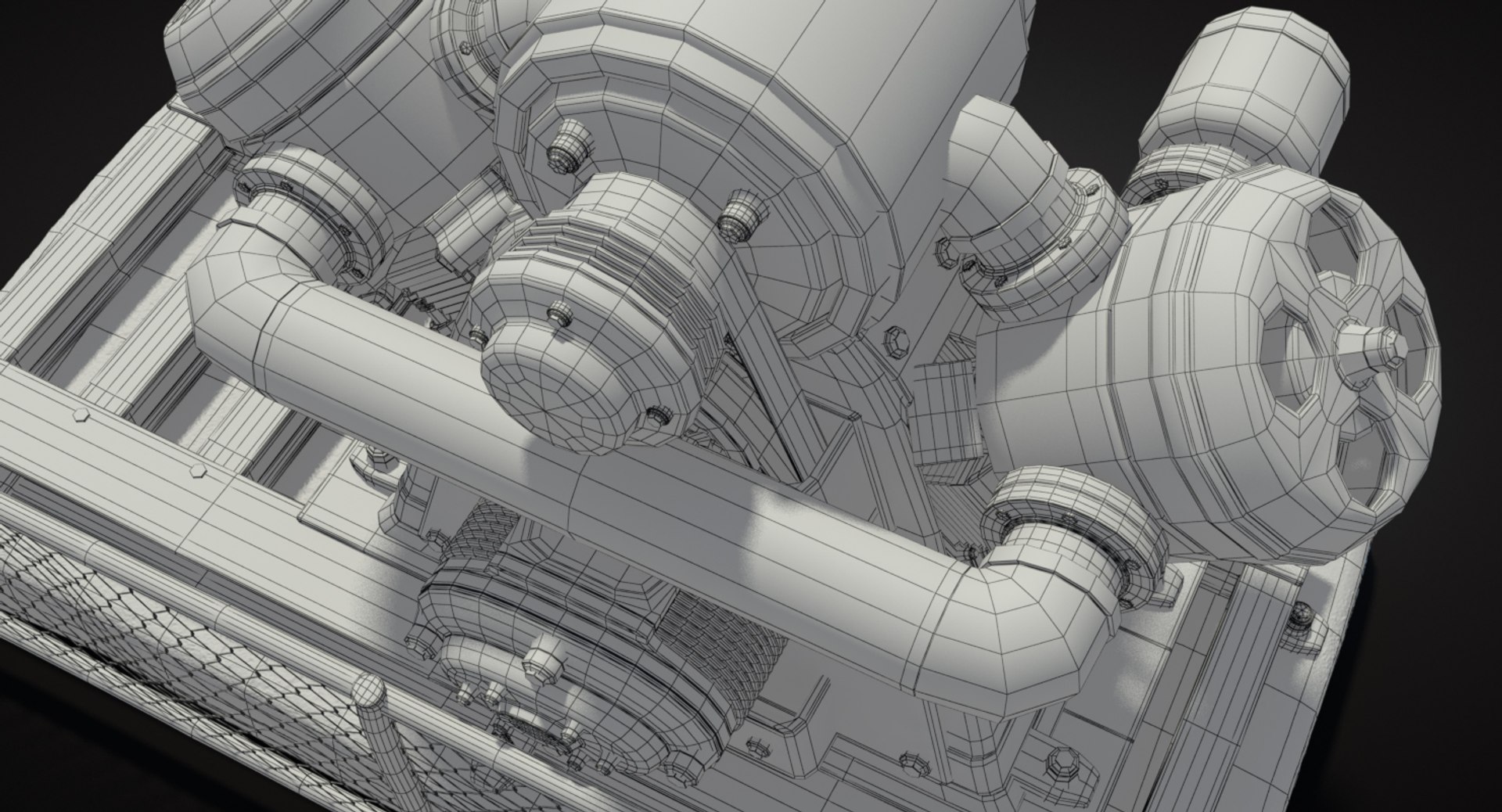 old factory generator machine 3d model