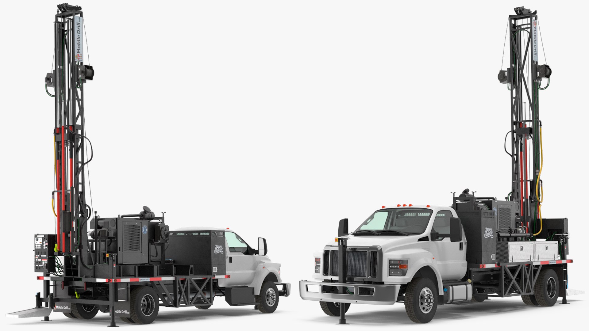 3D Working Mobile Drilling Rig On Truck - TurboSquid 2310917