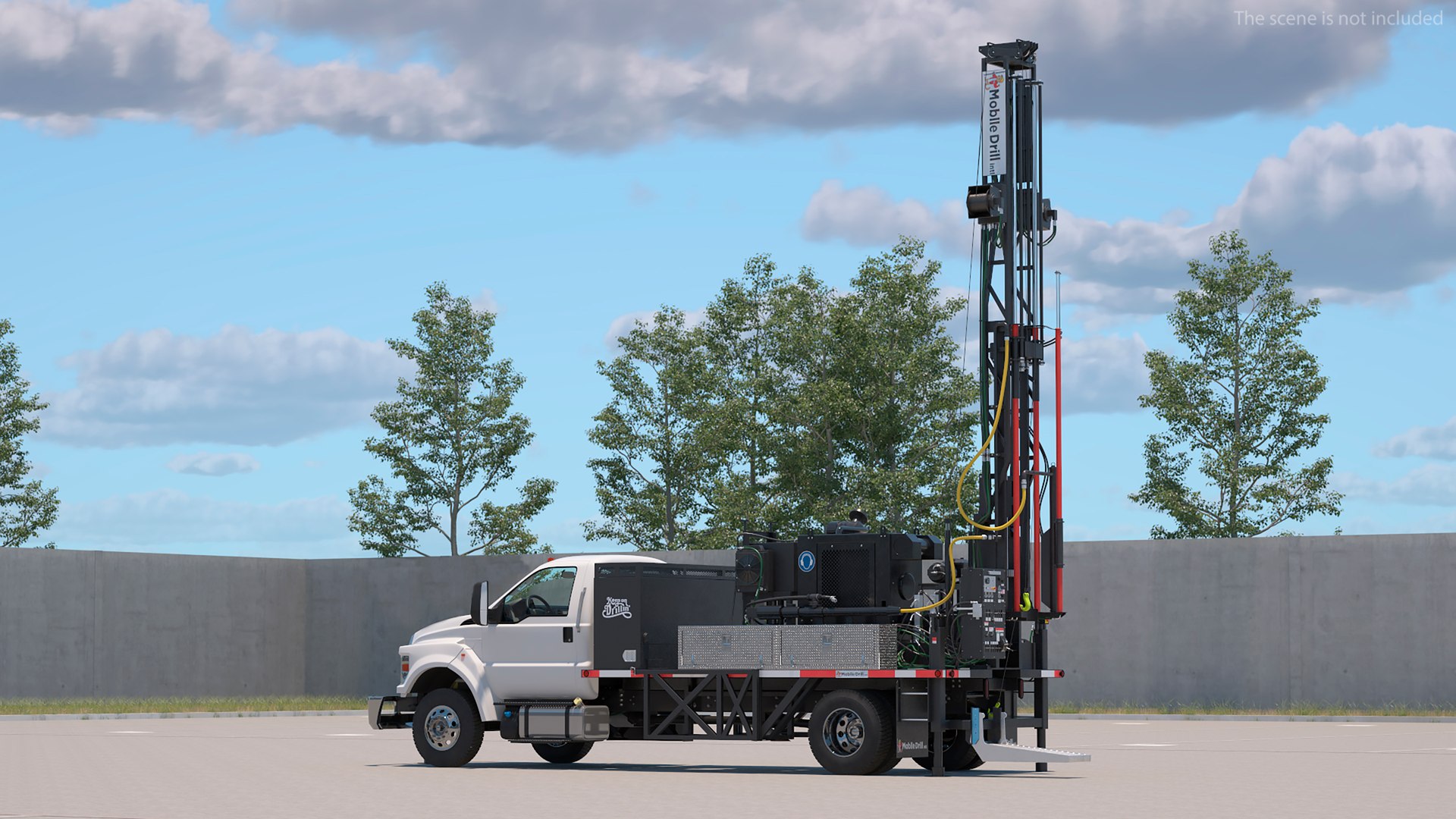 3D Working Mobile Drilling Rig On Truck - TurboSquid 2310917