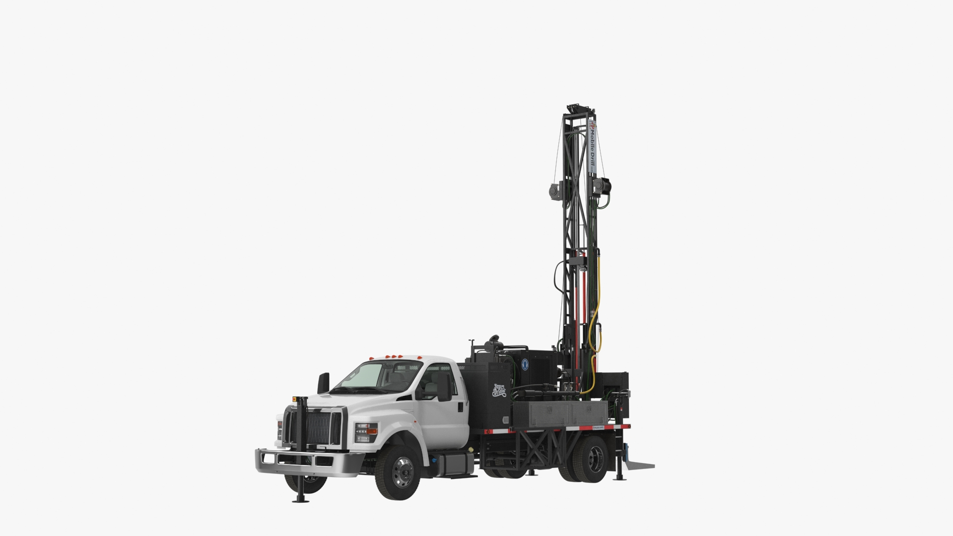 3D Working Mobile Drilling Rig On Truck - TurboSquid 2310917