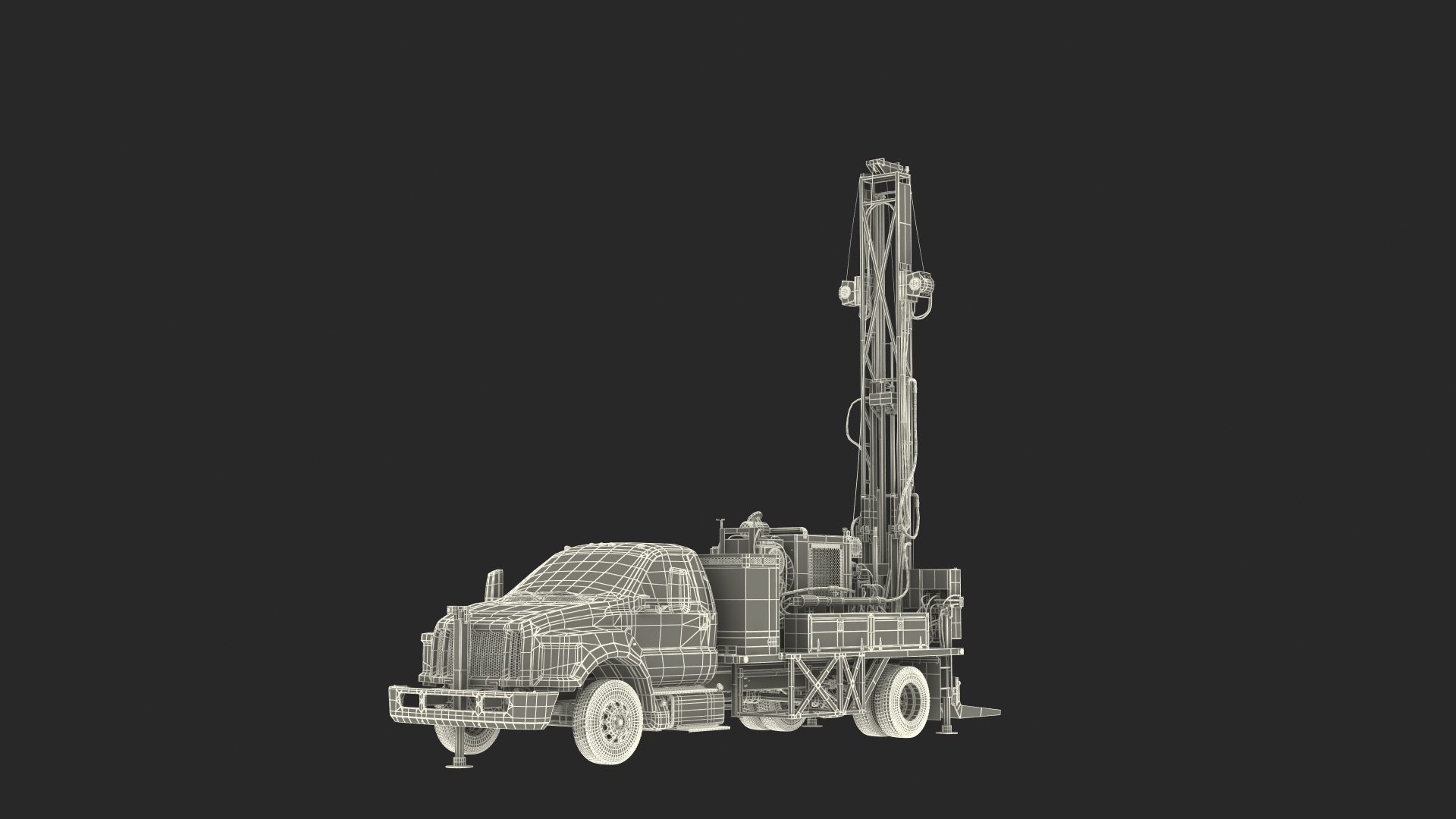 3D Working Mobile Drilling Rig On Truck - TurboSquid 2310917