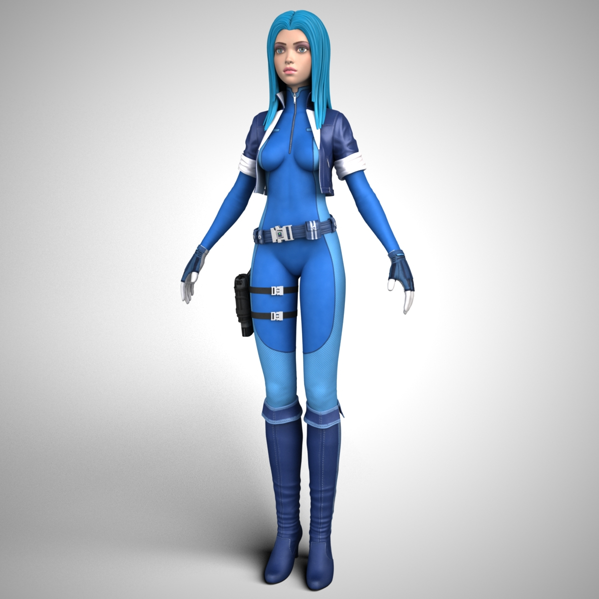 action girl character expressions 3d max