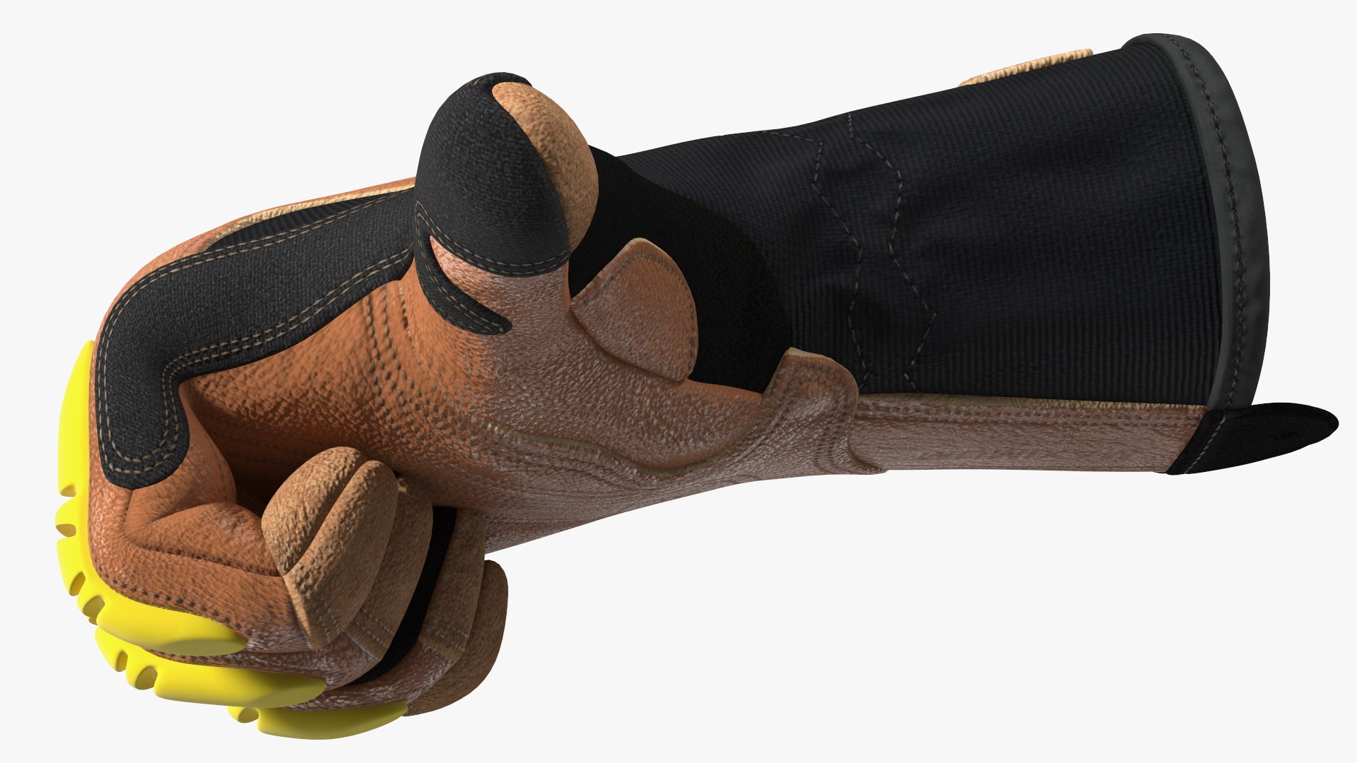 Safety Leather Gloves With Knuckle Guards Thumbs Up 3D Model ...