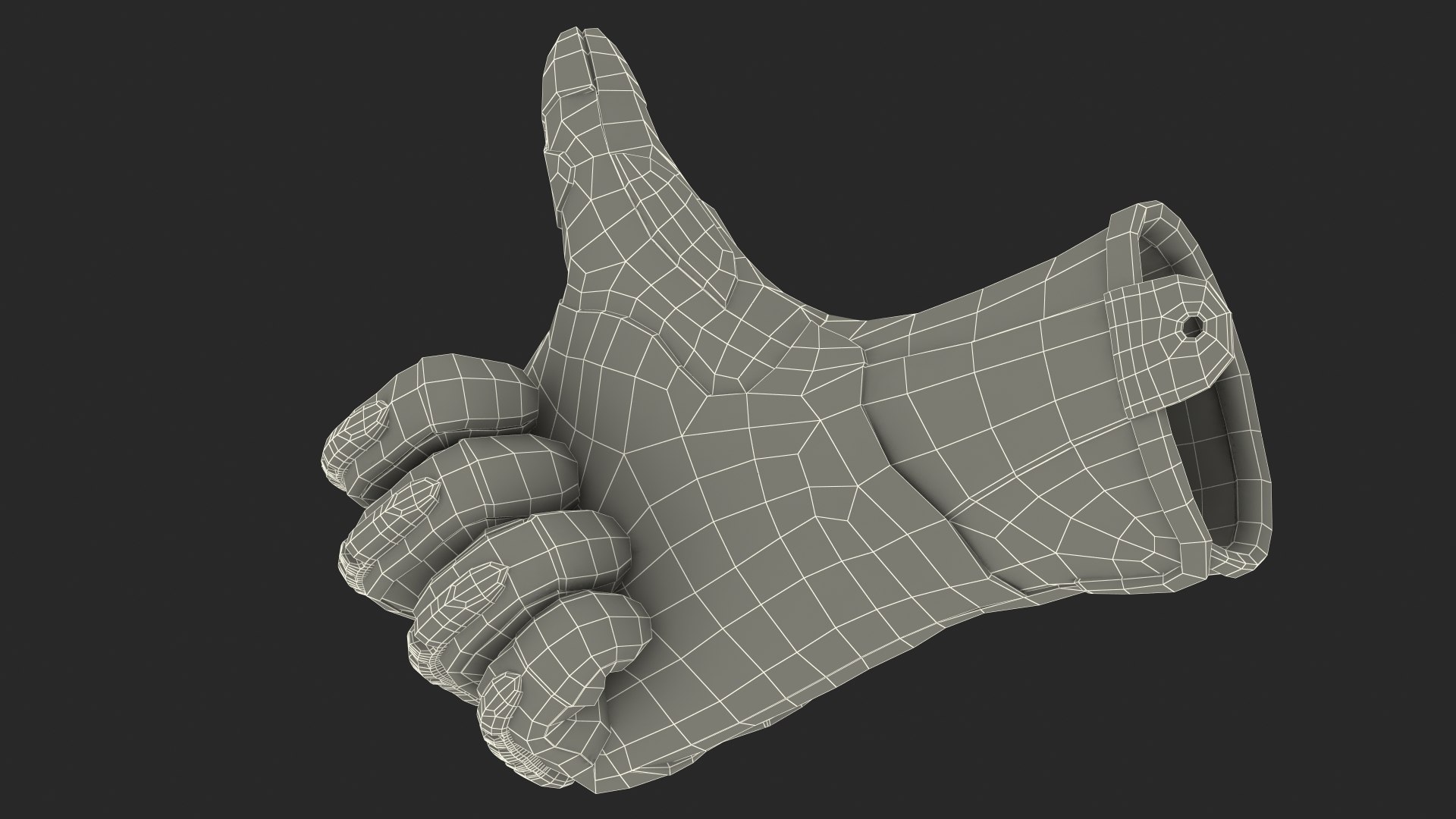 Safety Leather Gloves with Knuckle Guards Thumbs Up 3D model ...