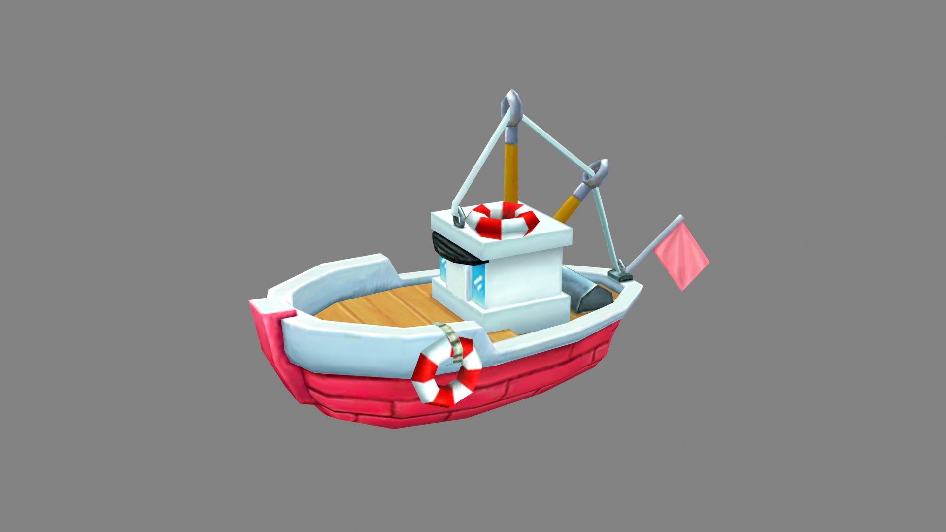 3D Cartoon Fishing Boat Model - TurboSquid 2115580