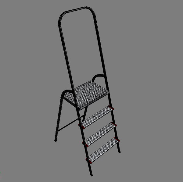 3d folding metal ladder