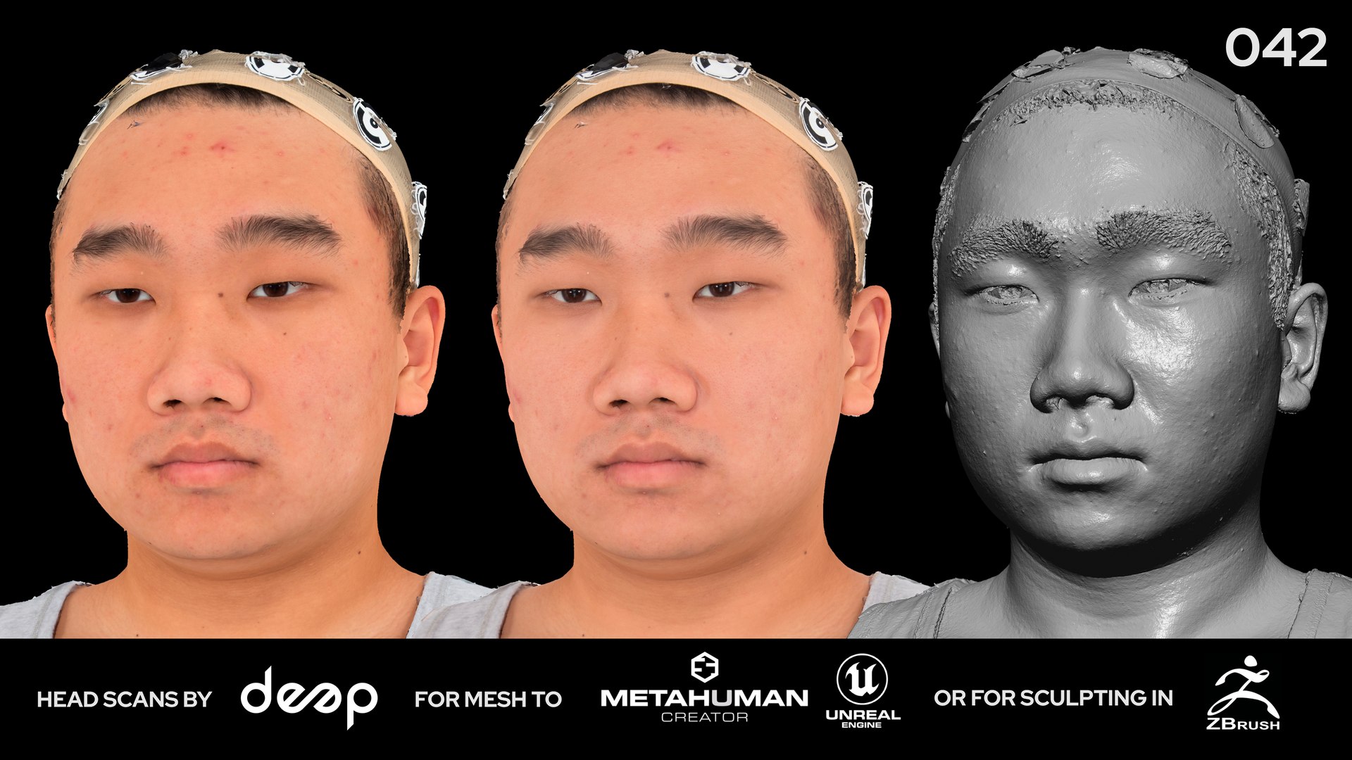 3D Asian Male 20s Head Scan 042 - TurboSquid 2107297