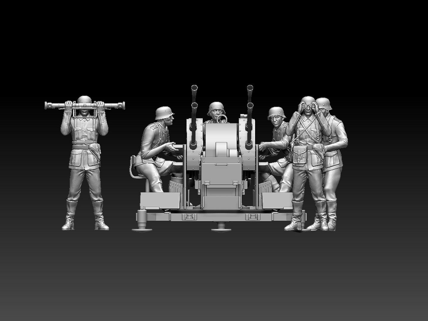 3D Model German Soldiers Flak - TurboSquid 1605923