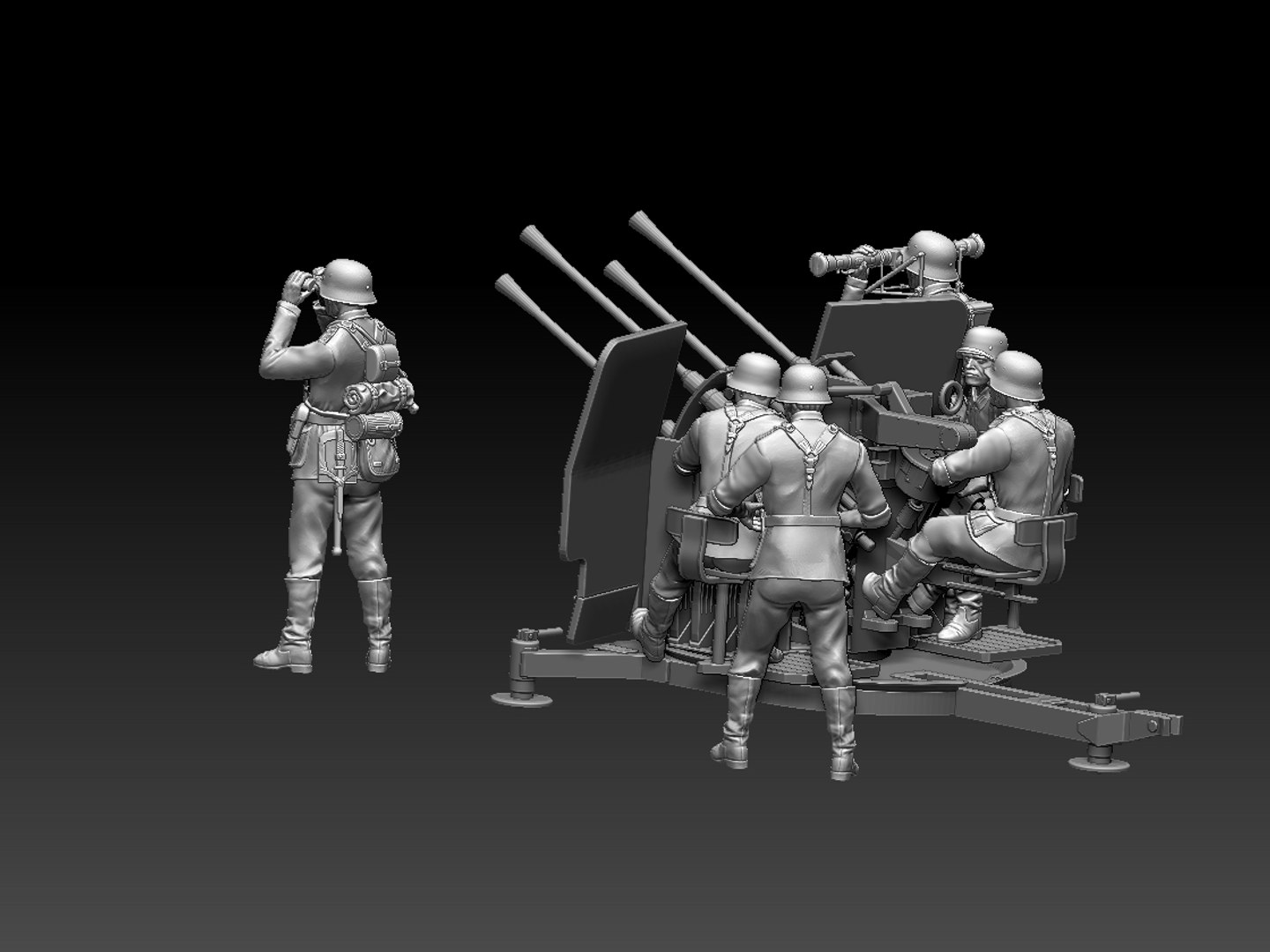 3D Model German Soldiers Flak - TurboSquid 1605923