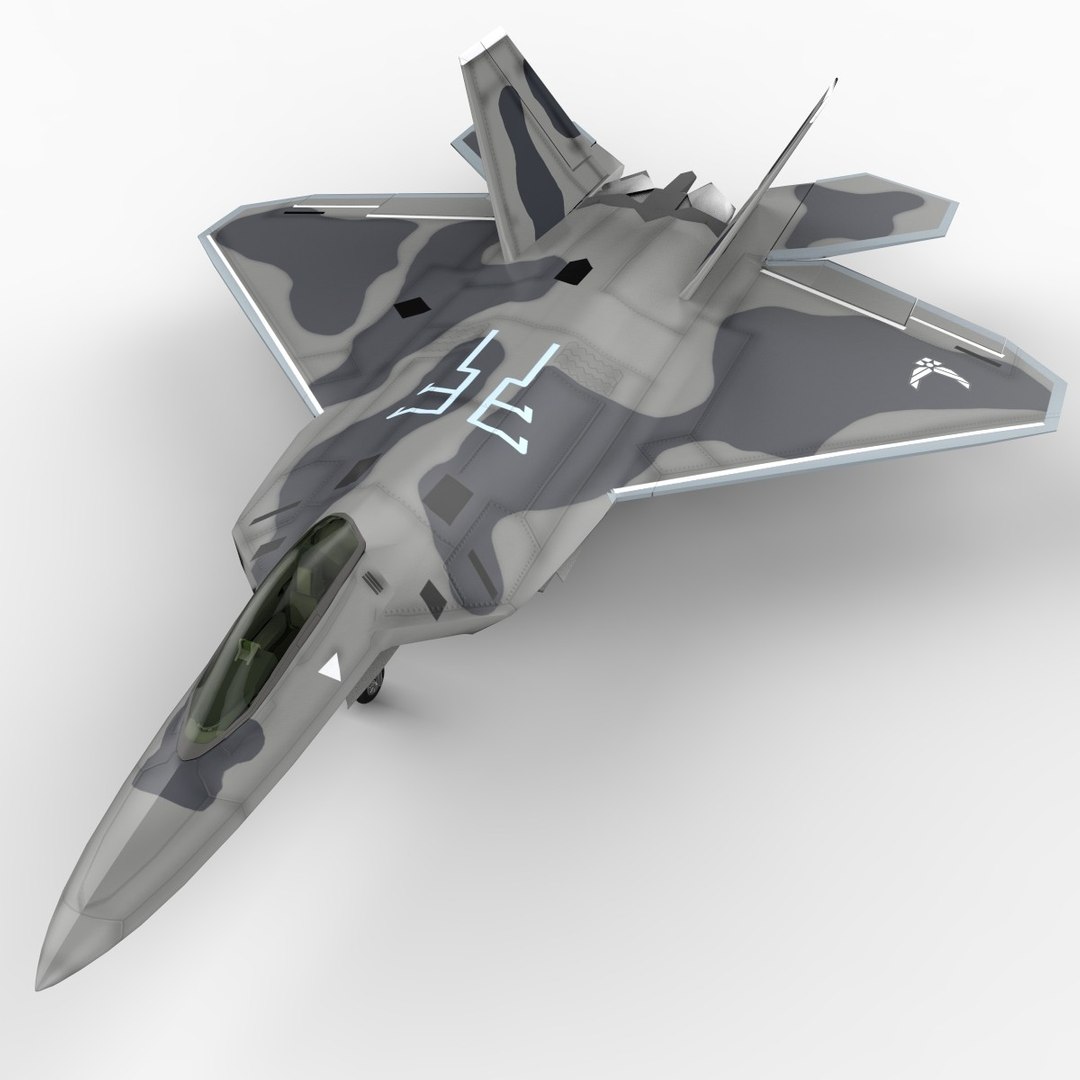 pre-rigged f-22 raptor craft 3d model